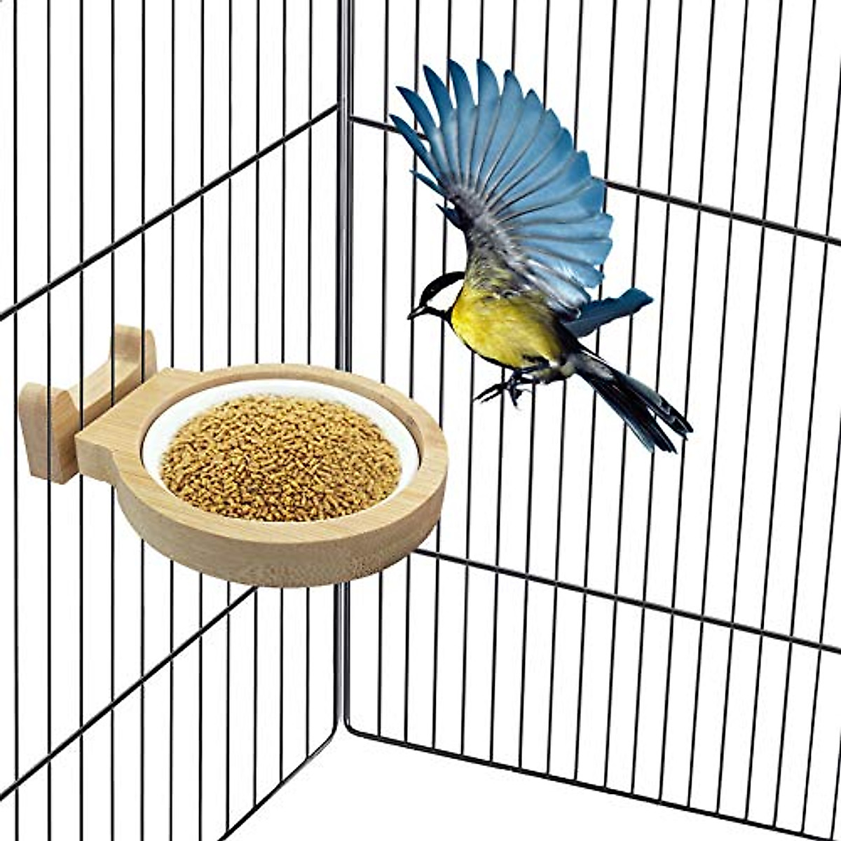 Hamster Food Bowl Ceramic Water Bowl Hanging Crates Mini Pet Bowl for Hamster Mice Bird Guinea Pig and Other Small Animals（2 Pack）