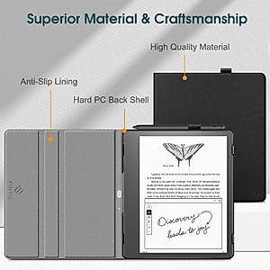Fintie Rotating Case for Kindle Scribe (2024/2022 Release) - 360 Degree Rotatable Protective Stand Cover with Auto Sleep/Wake for 10.2 Inch Kindle Scribe 2022 and 2024 Releases, Black