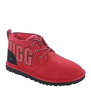 UGG Men's Neumel Graphic Outline Chukka Boot, Samba RED/Black Suede, 9