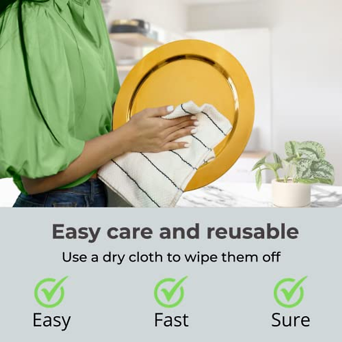 ORBIS Stainless Steel 13 Inch Gold Charger Plates, Set of 6 Dinner Chargers, Includes a Protective Case, Elegant and Luxury Decorative Chargers for Dinner Plates