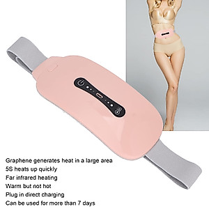 3 Gears Electric Menstrual Heating Pad, Adjustable Cramp Heating Belt Waist Support Heating Belt for Period Pain Relief Cramps Belly Lumbar()