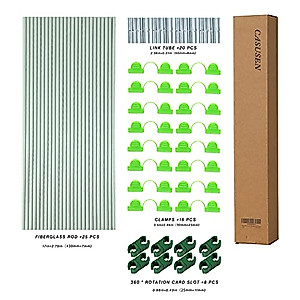 Greenhouse Hoops, Grow Tunnel 7mm/0.275in Diameter Rust-Free Fiberglass Support Hoops Frame DIY Gardening Tunnel, Support Frame Combination for Garden Farm