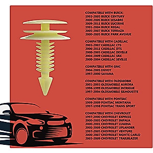 20pcs 8mm Hole Door Trim Panel Retainer Trimming Fasteners Compatible with GM Chevy Buick GMC Jimmy Pontiac 10153057