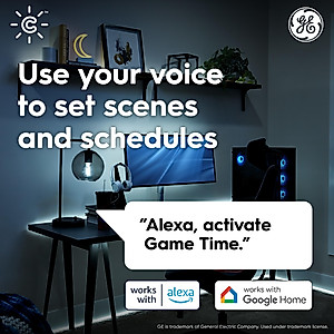 GE CYNC Smart LED Light Bulbs, Color Changing Lights, Bluetooth and Wi-Fi Lights, Works with Alexa and Google Home, A19 Light Bulbs, 2 count (Pack of 1)