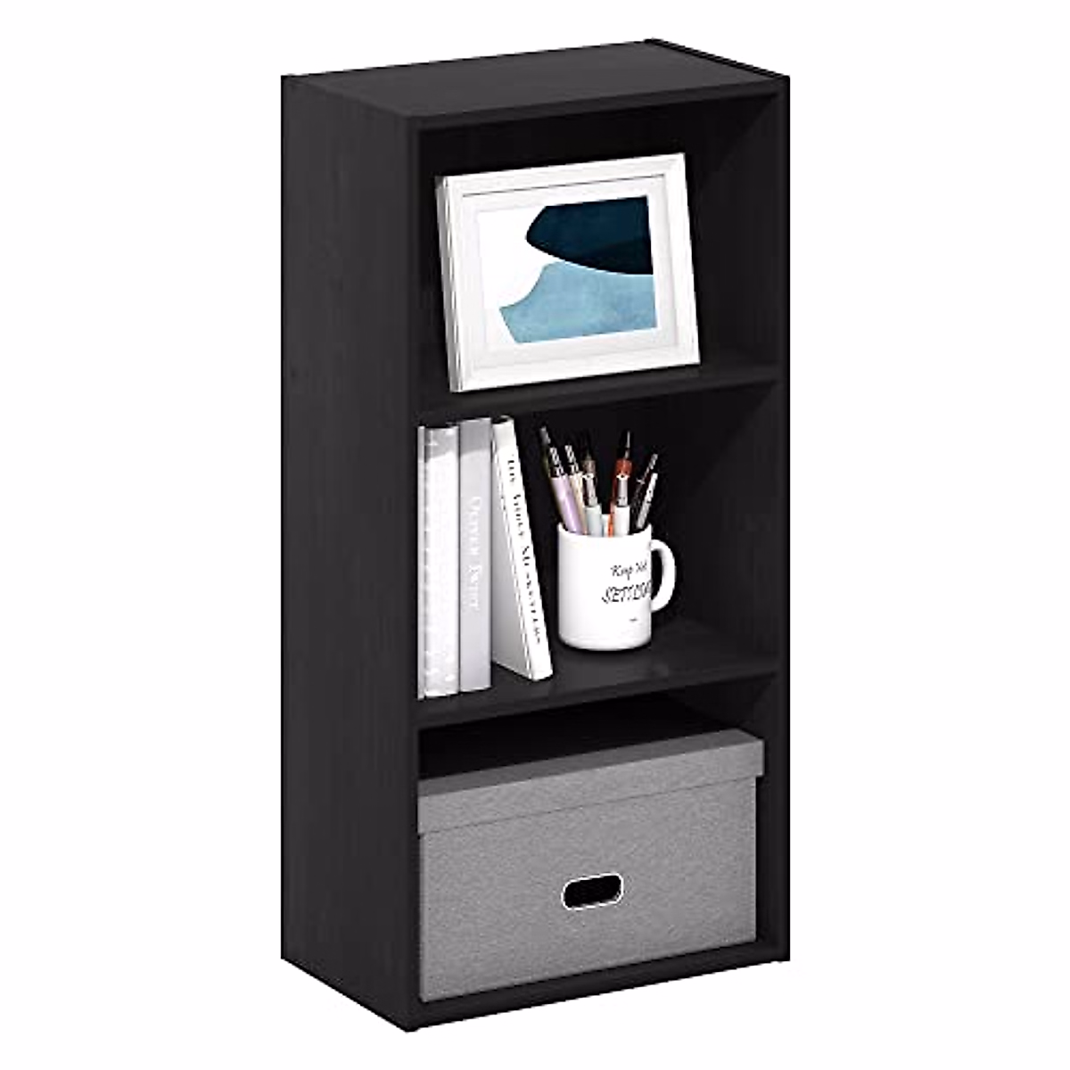 Furinno Luder 3-Tier Open Shelf Bookcase, Blackwood