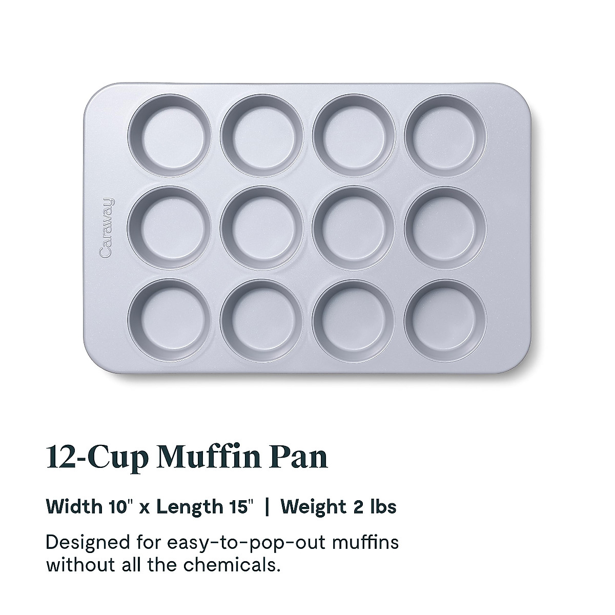 Caraway Non-Stick Ceramic 12-Cup Muffin Pan - Naturally Slick Ceramic Coating - Non-Toxic, PTFE & PFOA Free - Perfect for Cupcakes, Muffins, and More - Perracotta
