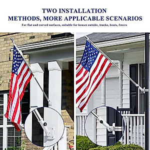 hogardeck Flag Pole Holder Flagpole Bracket, Multi-Position Mounting Bracket with Hardwares, Premium Aluminum Alloy Strong and Rust Free Flagpole Holder