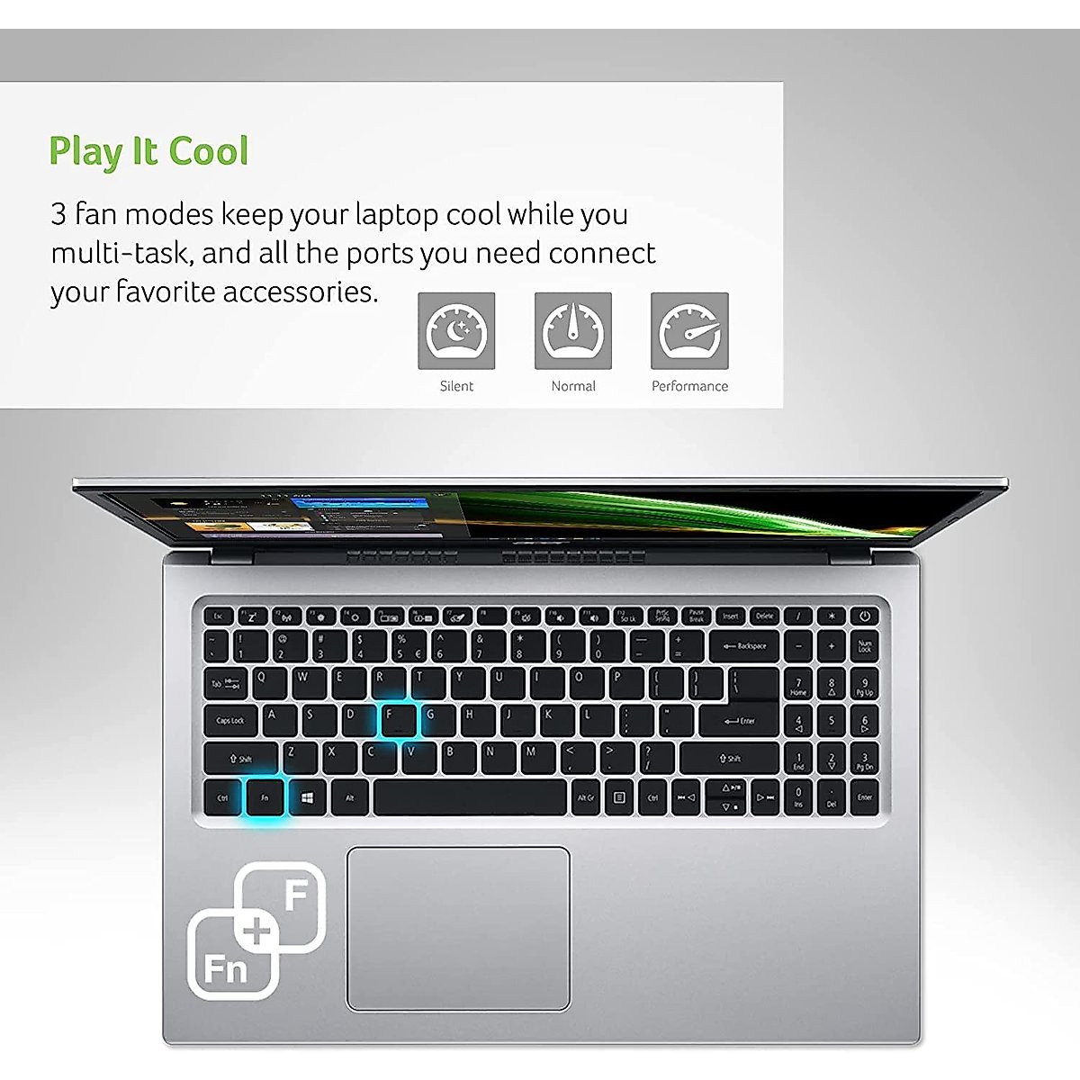 Acer Aspire 5 Laptop, 15.6" Full HD Display, 11th Gen Intel Core i3-1115G4 Processor, 4GB DDR4, 128GB NVMe SSD, WiFi 6, Windows 11 Home (S Mode)