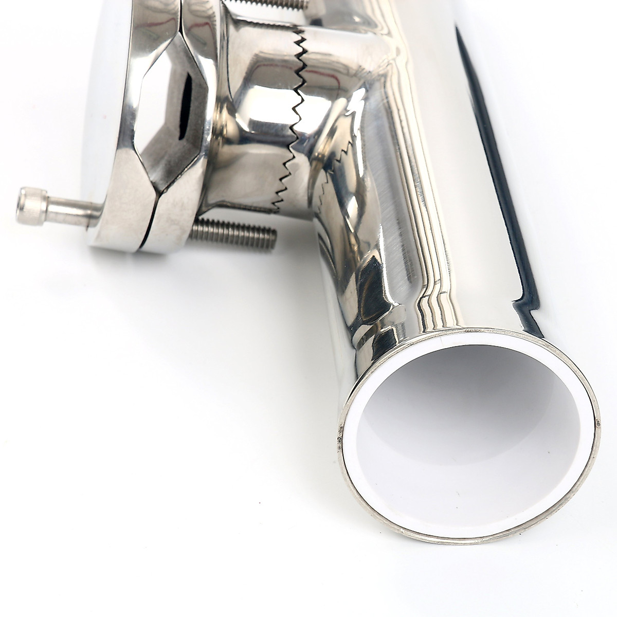 Amarine Made 2Pcs Fishing Rod Holder, Stainless Tournament Style Clamp on Rod Holder, Rail Mount Fishing Pole Holder for Rails 1-1/4" to 2"