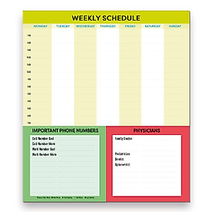 Blueline Magnetic Monthly Fridge Calendar with Shopping List and Note Pad, Runs Sept 2023 thru December 2024, 14"x13.5", (C174110A-24