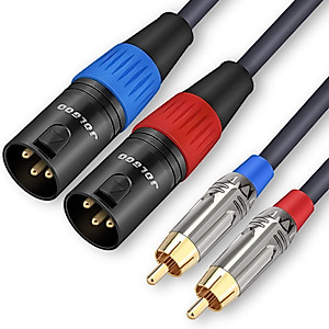 JOLGOO RCA to XLR Cable, Dual RCA Male to Dual XLR Male Cable, 2 RCA Male to 2 XLR Male HiFi Audio Cable, 4N OFC Wire, for Amplifier Mixer Microphone, 3.3 Feet