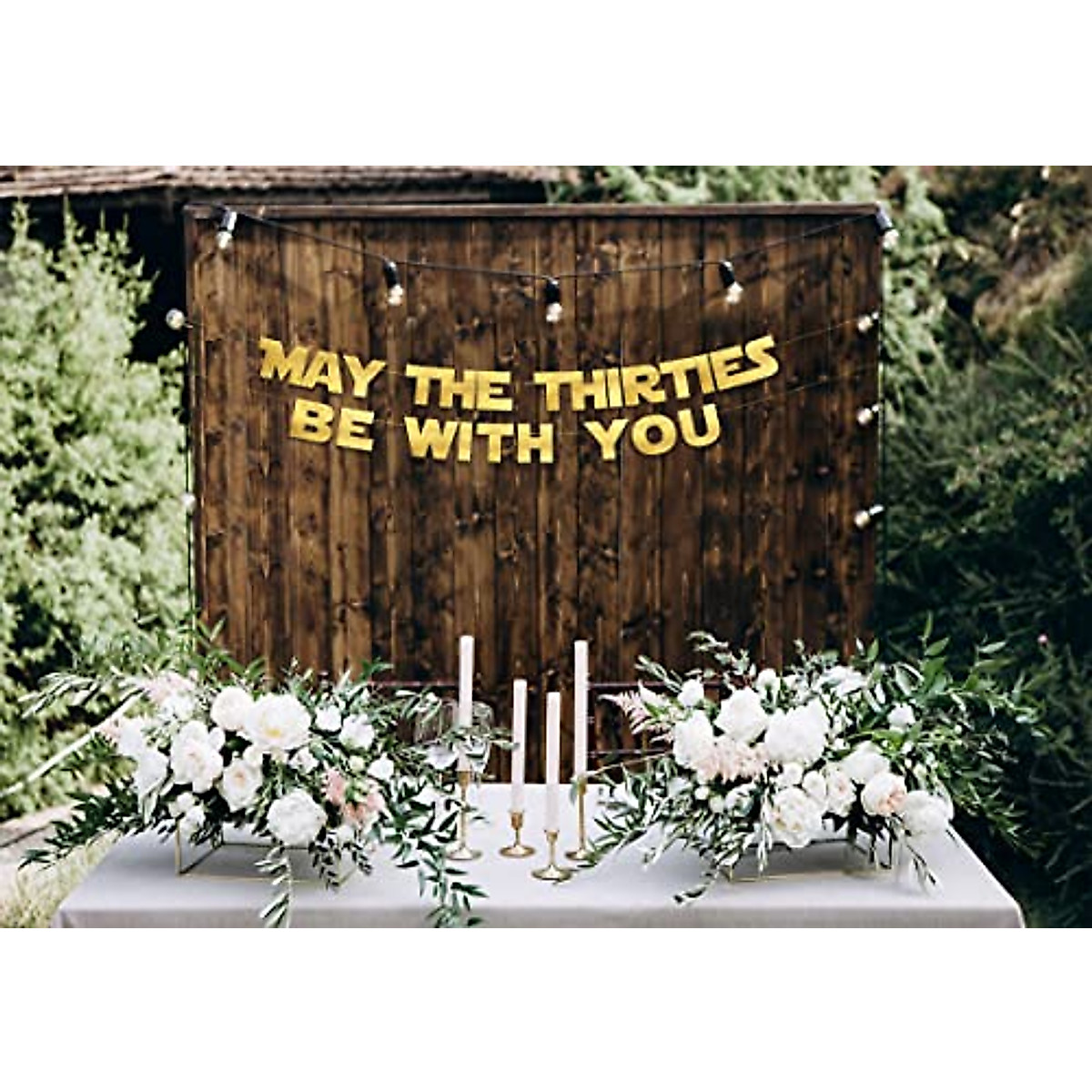 May The Thirties Be With You - Happy 30th Birthday Party Glitter Banner - 30th Star Wars Birthday Party Decorations and Supplies - 30th Wedding Anniversary Decorations