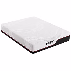 MLILY 12 Inch Queen Mattress, Manchester United Memory Foam Medium Plush Mattress in a Box, Charcoal Gel Cooling Bamboo Mattress, CertiPUR-US Certified Made in USA, 38”x75”x12” White