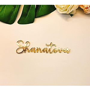 XIAOYUE 10pcs Shana Tova Place card,Acrylic Shana Tova Place Card for Elegant Weddings,Rosh Hashanah Celebrations & Special Events (Rose Gold Mirror)