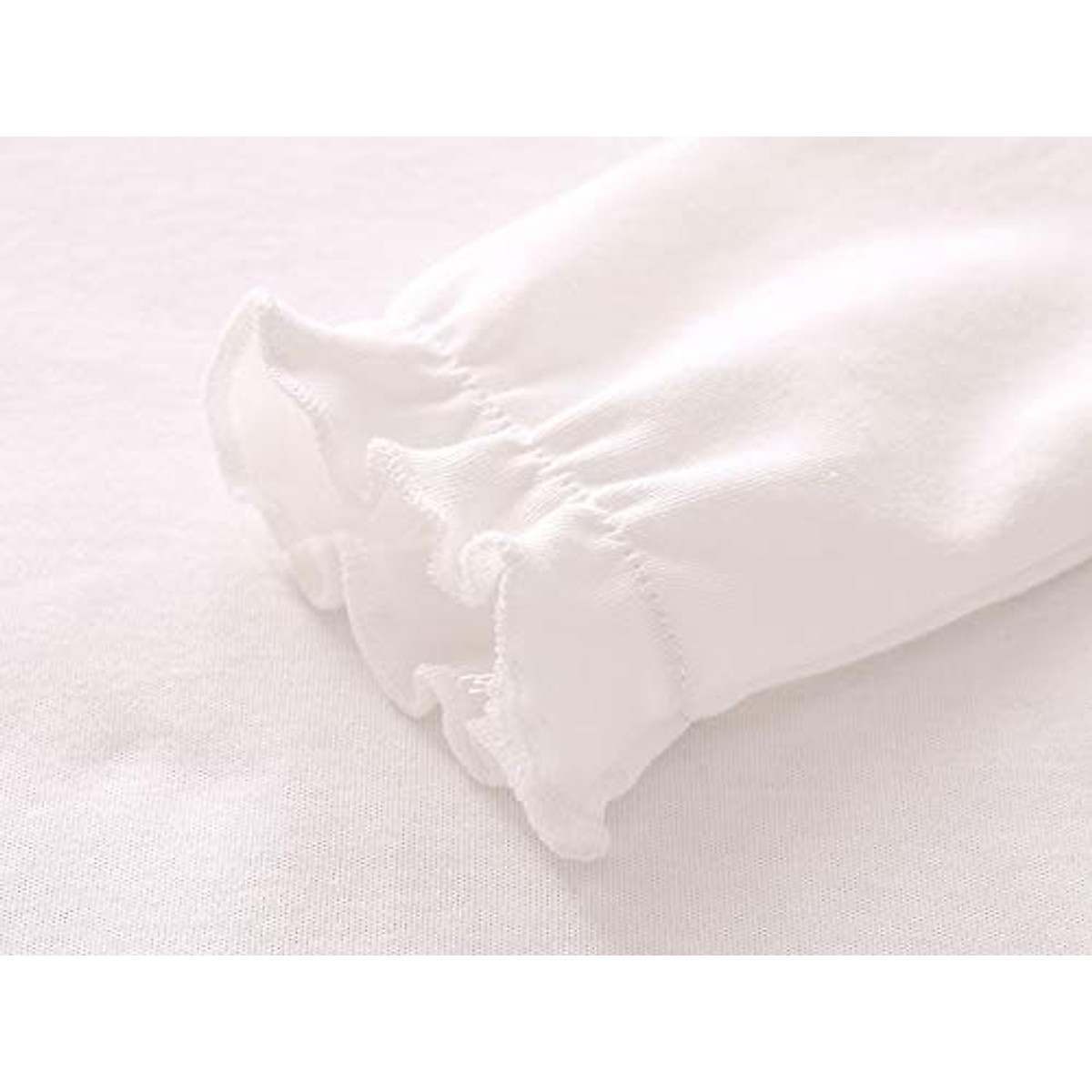 Baby Girl Kids Blouses Long Sleeves Solid Color Doll Collar T-Shirt Top Bottom (White, 2-3T)