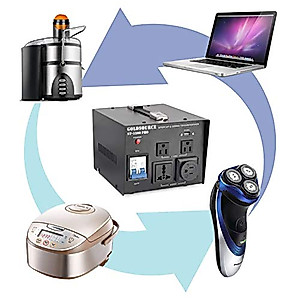 3000W ST-Pro Auto Step Up & Step Down Voltage Transformer Converter, Heavy-Duty AC 110/220V Converter with US Standard, Universal, Schuko AC Outlets & DC 5V USB Port by Goldsource [3-Year Warranty]