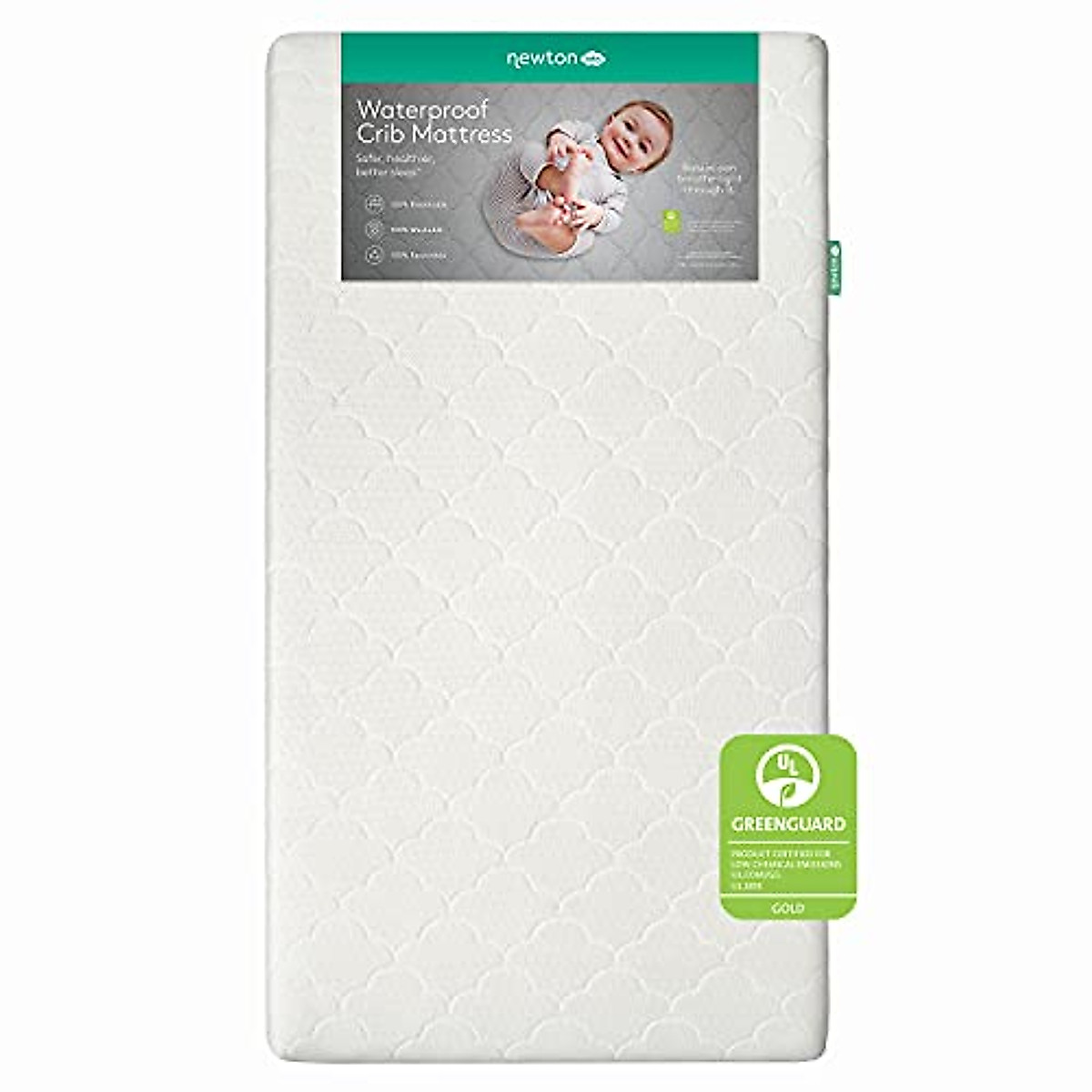 Newton Baby Crib Mattress - Waterproof Infant & Toddler Mattress, Baby Bed Mattress for Crib, Dual-Layer, Safe, Breathable & Washable Crib Mattress from Cover to Core, Deluxe 5.5 Inch-Cushion, White