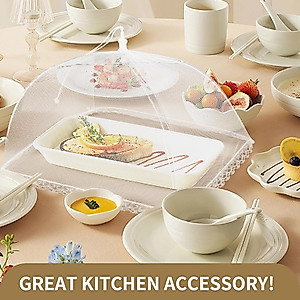 NEPAK 6 Large and Tall Food Covers, 17"x17" Food Tents Food Covers for Outdoors,Pop-up Mesh Food Covers Nets for Outside,Screen Tents,Parties Picnics, BBQ,Reusable and Collapsible