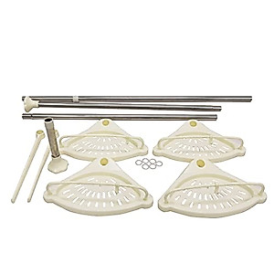 FixtureDisplays® Bathtub and Shower Tension Storage Corner Caddy W/ Stainless Steel Fixed Bar 3.3-10' Adjustable Height 15930