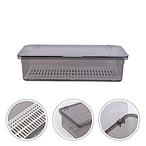 Cabilock Silverware Box Plastic Chopsticks Drain Storage Box Kitchen Tableware Storage Organizers Kitchen Cutlery Fork Utensil Storage Container Black Utensil Tray