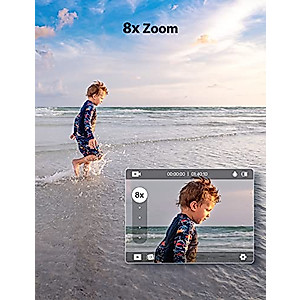 Action Camera 4K - Motorcycle Helmet Underwater WiFi Touch Screen Camera With 60FPS 20MP 8X Zoom Lens EIS Stabilization, include Remote Control, External Microphone, 2*Batteries and Accessories Kit