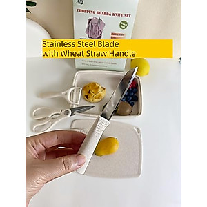 ZeQi 5-in-1 Cutting Board, Knife, Peeler, Scissors and Tray Set/Travel, Camping/Outdoor, Dorms/Small Cutting Boards/BPA Free/Dishwasher Safe/Kitchen Utensils…