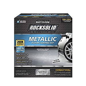 Rust-Oleum 286983 Metallic Floor Coating Kit-Silver Bullet