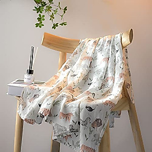 Little Jump Bamboo Muslin Swaddle Blankets - 2 Pack Jungle & Green - Softest Baby Receiving Blankets for Boys and Girls (Jungle & Green)