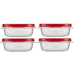 Utensilux Rubbermaid Food Storage Containers, 1.25 Cup Food Storage Containers, 9 Peice Set, Easy Find Lids, 4 Containers, 4 Lids Chalk Pen And Chalk Labels