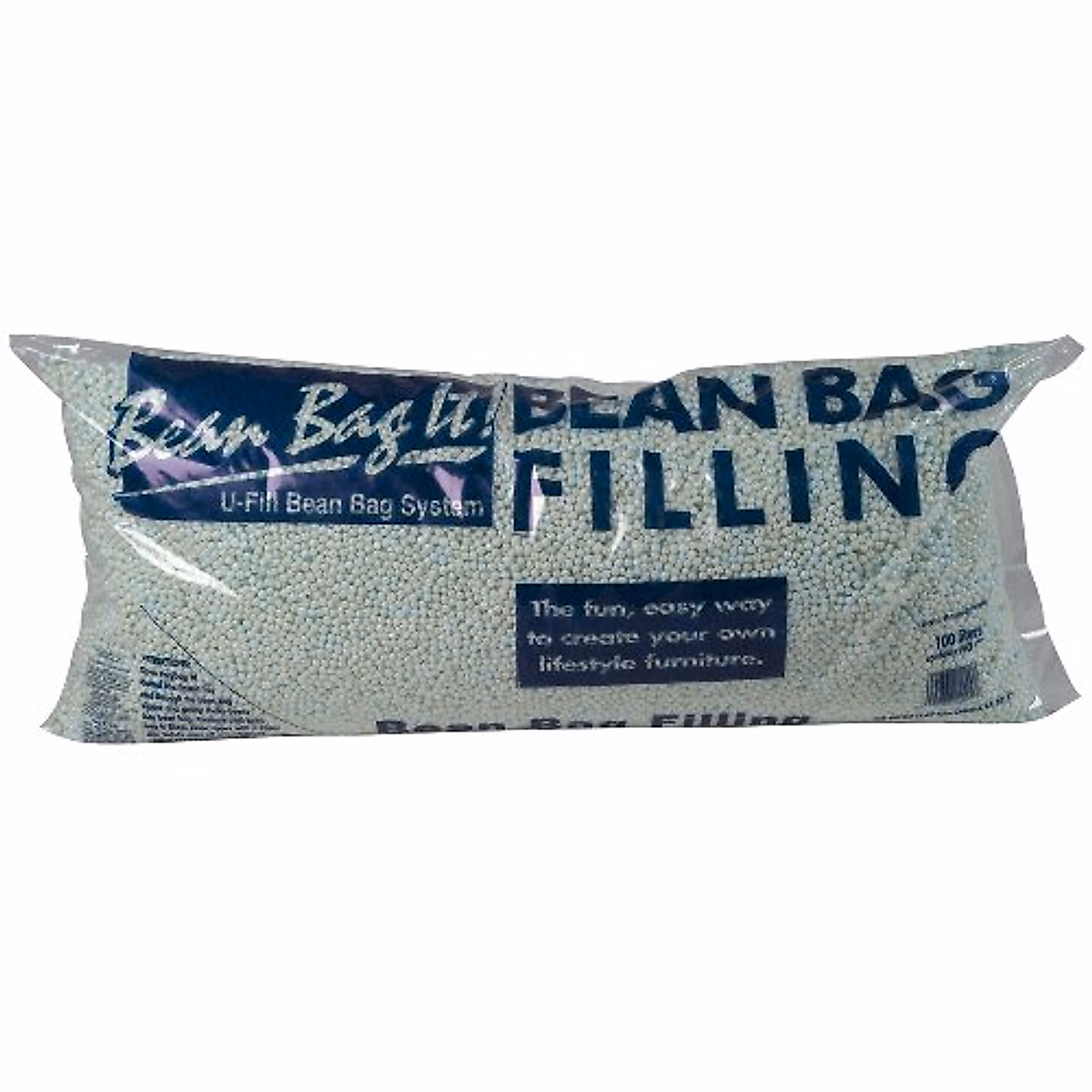 Bean Bag Fill, Grade A Poly Filler Beads by X Rocker ACEssentials, Replacement Pellets, Long Lasting and Durable, 100 Liters, White