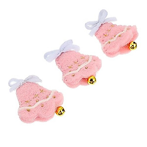 VILLCASE 3pcs Bell Stickers Wool Felt Ornaments for Nativity Accessories Cute Jeans Christmas Decor Embroidery Accessories Christmas Supplies Headwear Accessories Xmas Decor Patch Gift