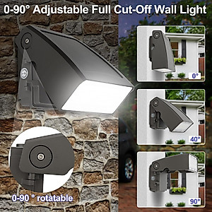Bekada LED Wall Pack Lights with Dusk to Dawn Photocell 30W, IP65 Waterproof Outdoor Security Flood Lighting, Adjustable Full Cut Off Fixtures for Barn, Warehouse, 5000k, ETL Listed 2Pack