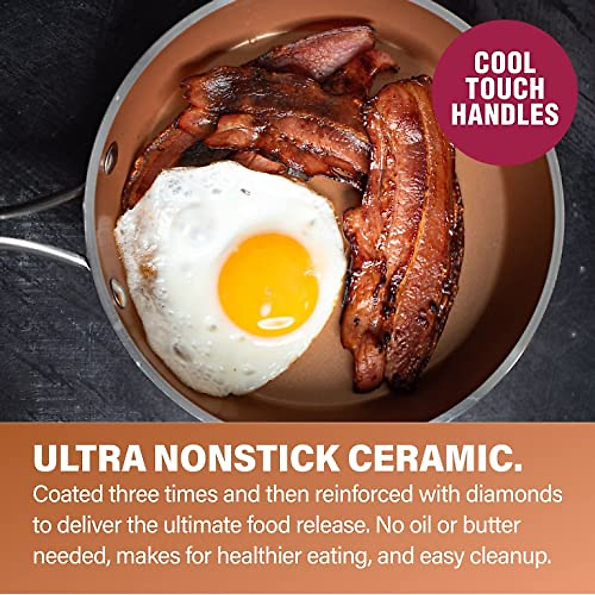 Gotham Steel Hammered Pots and Pans Set Nonstick, 15 Pc Kitchen Cookware Set & Bakeware Set, Induction Pots and Pans for Cooking, Ceramic Coated, Long Lasting Nonstick, Dishwasher Safe 100% Toxin Free