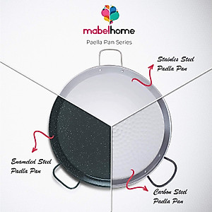 Mabel Home 25.5-inch / 65cm Enamaled Steel Paella Pan, 25.5 inch (65cm)
