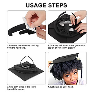 WEIGUZC Graduation Cap Hair Band – Secure and Comfortable Hair Accessory for Graduation Caps (Black - 1PCS, Unisex)
