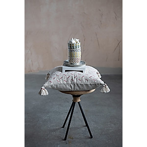 Creative Co-Op Hand-Stamped Stoneware Floral Patterns, Set of 4 Styles Bowl, Multicolored, 4