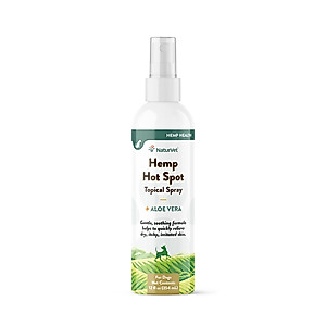 NaturVet Hemp Hot Spot Spray with Aloe Vera for Dogs, 12 oz Liquid, Made in The USA