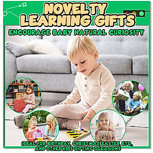 TEUVO Light Switch Busy Board Toy Montessori Toy Wooden Button Busy Board for Kids Aged 1 2 3 4 5, Toddler Sensory Board Toy Control Panel Kids Activity Button Toy Educational Gifts for Boys Girls