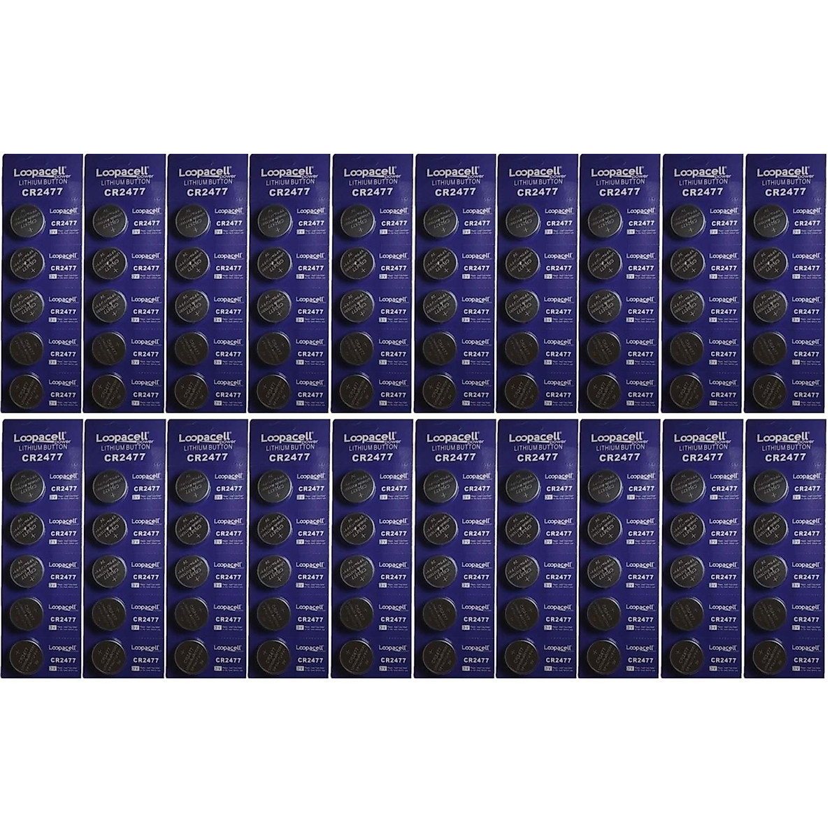 100 Loopacell CR2477 BR2477 DL2477 ECR2477 KCR2477 3V Lithium Cell Batteries