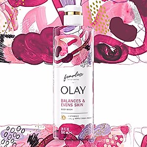 Olay Fearless Artist Series Skin Balancing Body Wash with Vitamin C and Notes of Apple Cider Vinegar 20 oz (Pack of 4)