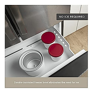 ChefWave Elado 2 Qt Automatic Frozen Yogurt, Sorbet, Gelato, Ice Cream Maker Includes 2 Pack Reusable Freezer Storage Containers 1 Qt Capacity, Recipe Book, LCD Digital Display, Adjustable Churn Time