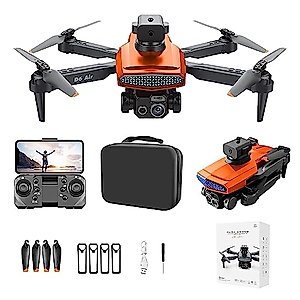 Drone With 4k Hd Fpv Camera,Quadcopter Folding Aerial Drone Wifi Remote Control Toy, Gift For Boys And Girls, With Altitude Hold Function Headless Mode Start Speed (Orange)
