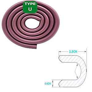 Baby Proofing Safe Edge & Corner Guards Cushion 13ft - Thickened Child Safety Furniture Bumper & Table Protectors. Pre-Taped Corners(U Brown)