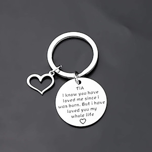 Tia Keychain Auntie Gift Tia Birthday Gift Tia Gifts from Niece Nephew Gift for Tia (Tia i know)