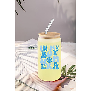 Boy Mom Gifts for New Mom,New Mom Gifts,Gifts for New Mom,Postpartum Gifts for Mom,New Mom Gifts After Birth,Cool gifts for New Moms-16 Oz In My Boy Mom Era Coffee Glass