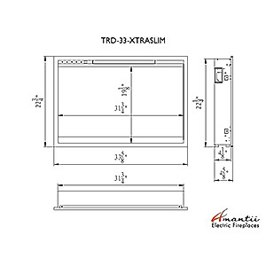 Amantii TRD Extra Slim 33" Traditional Electric Fireplace