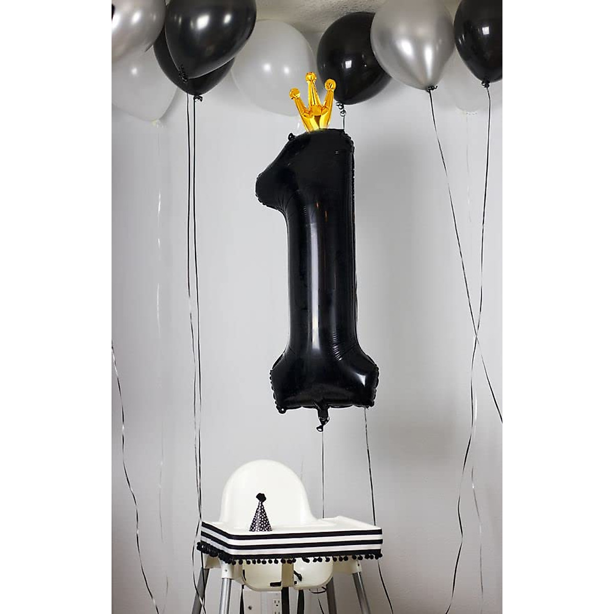 Number 1 Balloons for First Birthday, 40 in, Wild One Giant Balloons, Baby Girl Boy 1st Birthday Decorations,1 16 18 21 Birthday Balloons