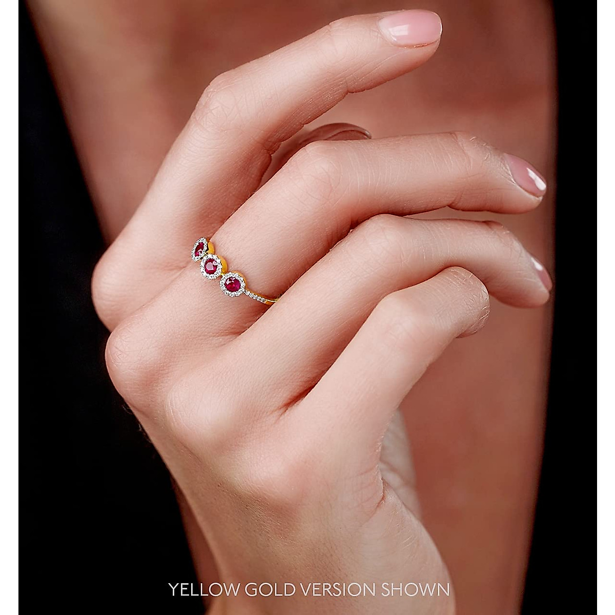 etneyjewels 1 Carat Natural White Diamond & Red Ruby Round Cut Bridal Engagement Rings For Women In 10Kt Solid White Gold & Wedding Bezel Setting(Red Gemstone 0.6 Ctw,Clarity I2,Color Hi,6)