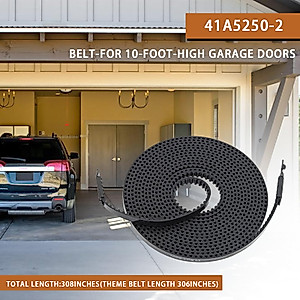 41A5250-2 Drive Belt for 10ft High Garage Doors,308'' Garage Door Openers Belt 041A5250-2,Replacement Belt Compatible with Liftmaster/Chamberlain Belt Drive Garage Door Opener