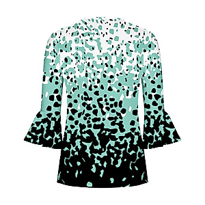 Women Blouses and Tops Fashion 2023 Casual Empire Waist t-Shirt 3/4 Sleeve Sexy Elegant v Neck Boho Shirts